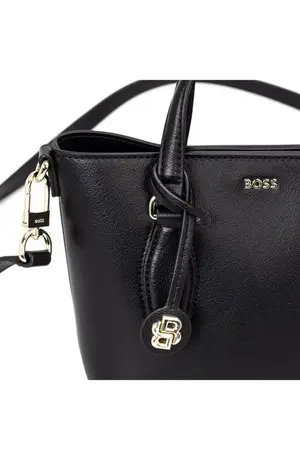 BOSS Sandy Mini Faux Leather Tote - Black