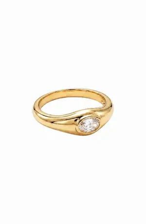 THE M JEWELERS The Oval Stone Pinky Ring - Gold