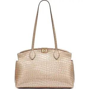 Karl Lagerfeld Paris Emi Croco Satchel - Dark Brie