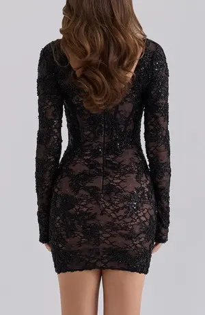 House Of Cb Lucelle Embellished Lace Minidress