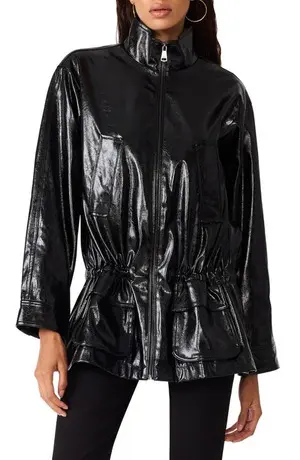 Steve Madden Banks Faux Leather Jacket - Black