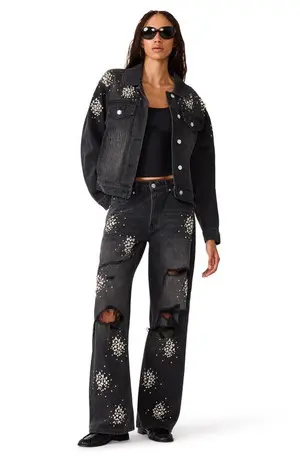 Steve Madden Clarke Embellished Denim Jacket
