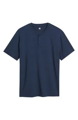 Lunya Slumberknit Henley Tee - Deep Blue