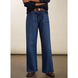 Baukjen Organic Cotton Wide Leg Slouch Jeans - Dark Indigo