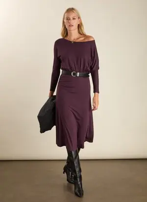 Baukjen Sarah Jersey Midi Dress - Plum