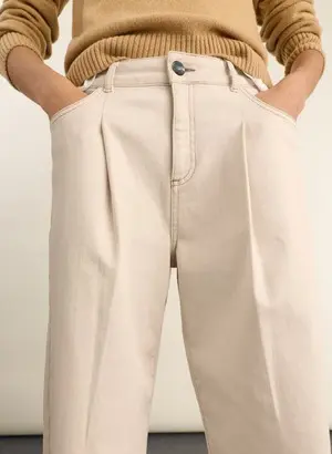 Baukjen Maria Pleated Front Wide Leg Jeans