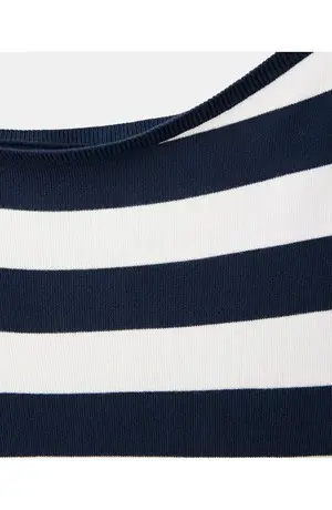 Mango Asymmetrical Neckline Striped Sweater