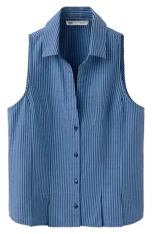 Mango Striped Sleeveless Shirt