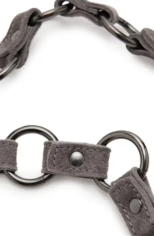 Mango Leather Eyelets Shoulder Bag
