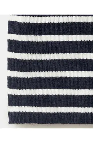Mango Striped Boat Neck Knit Top