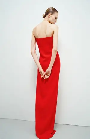 Mango Asymmetric Strapless Dress