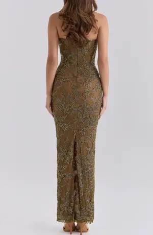 House Of Cb Lucelle Embellished Lace Maxi Dress