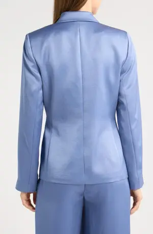 TAHARI ASL Peak Lapel Satin Blazer