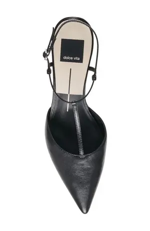 Dolce Vita Torena Leather Slingback Pump - Black Leather