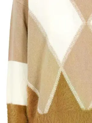 KANGRA Argyle-pattern Brushed-knit Sweater