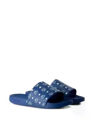 Mcm Monogram-print Rubber Slides