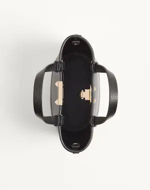 Valentino Garavani Rockstud Mini Bag In Grainy Calfskin - Black