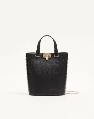 Valentino Garavani Rockstud Mini Bag In Grainy Calfskin - Black