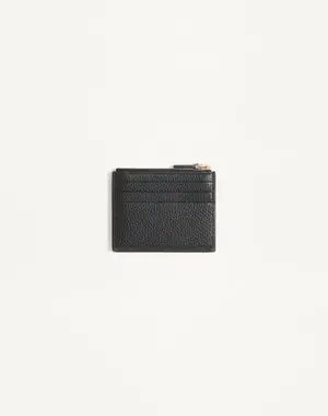 Valentino Garavani Rockstud Grainy Calfskin Cardholder With Zip