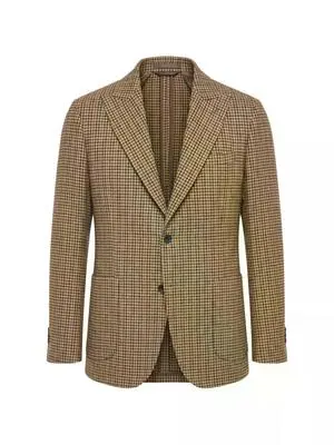 DANIELE ALESSANDRINI Houndstooth Single-breasted Blazer - Brown