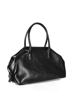 THEMOIRE Medium Talia Crumpled-texture Tote Bag - Black
