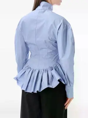 THELATEST Elaine Peplum-hem Puff-sleeve Shirt