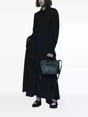 Yohji Yamamoto Mini Logo-embossed Leather Tote Bag