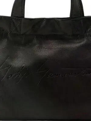 Yohji Yamamoto Mini Logo-embossed Leather Tote Bag