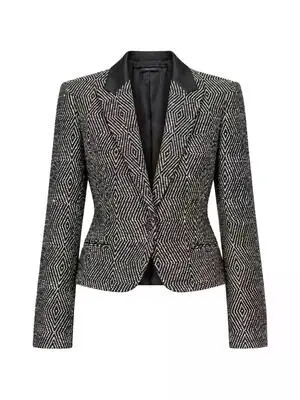 TOM FORD Sequined Wool-blend Tweed Cropped Boyfriend Jacket