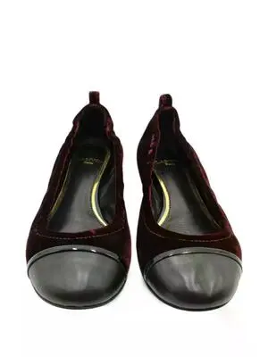 LANVIN Cap-toe Velvet Ballet Flats