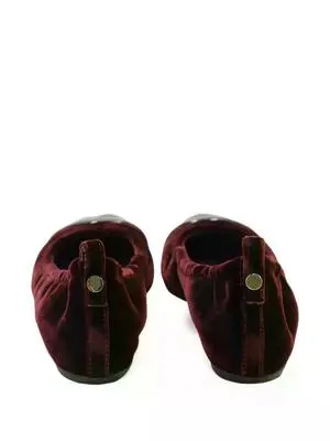 LANVIN Cap-toe Velvet Ballet Flats