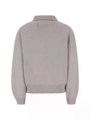 LISA YANG Etta Cashmere Polo Sweater - Grey