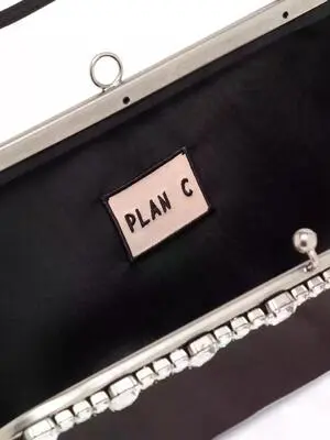 Plan C Duchesse Crystal-embellished Satin Clutch Bag