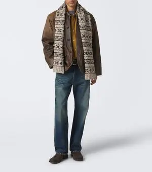 Ralph Lauren Corduroy-trimmed Leather Jacket