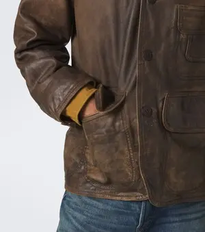 Ralph Lauren Corduroy-trimmed Leather Jacket