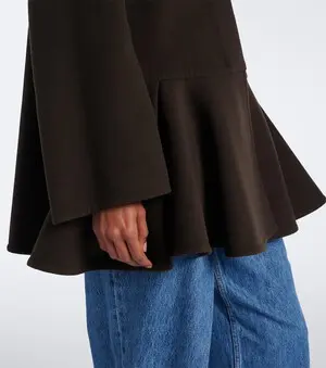 Loewe Peplum Wool And Cashmere Coat
