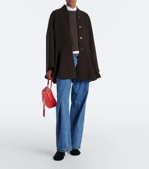 Loewe Peplum Wool And Cashmere Coat
