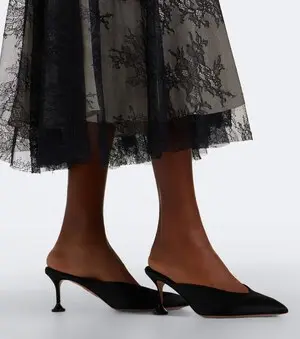 AQUAZZURA Bisous Satin Mules