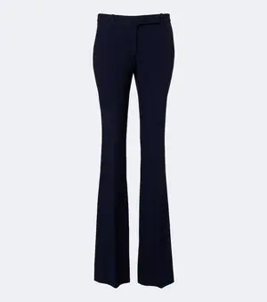 Alexander McQueen Crêpe Bootcut Pants - Blue