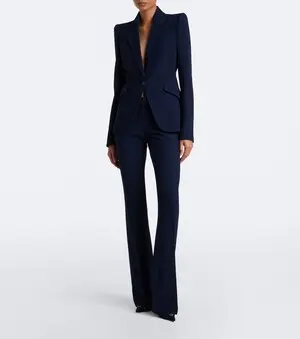 Alexander McQueen Crêpe Bootcut Pants - Blue