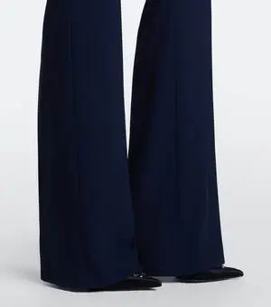 Alexander McQueen Crêpe Bootcut Pants - Blue