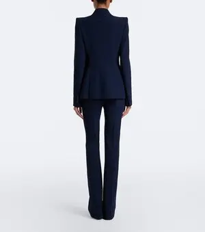 Alexander McQueen Crêpe Bootcut Pants - Blue