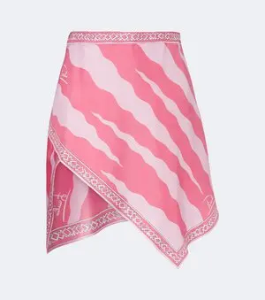 Emilio Pucci Fiamme Asymmetric Silk Twill Skirt - Pink