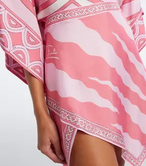 Emilio Pucci Fiamme Asymmetric Silk Twill Skirt