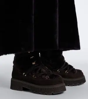 Bogner Turin Shearling-lined Suede Lace-up Boots