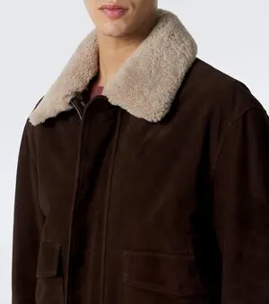 ARMA Bari Shearling-trimmed Suede Blouson Jacket
