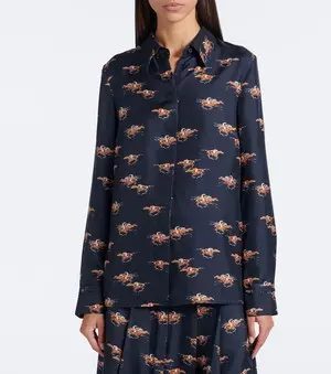 Gabriela Hearst Cruz Printed Silk Twill Shirt