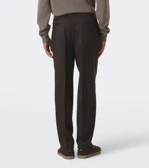 Zegna Pleated Wool Straight Pants