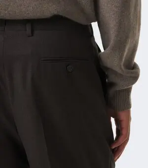 Zegna Pleated Wool Straight Pants