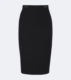 Gucci Horsebit Wool Crêpe Pencil Skirt